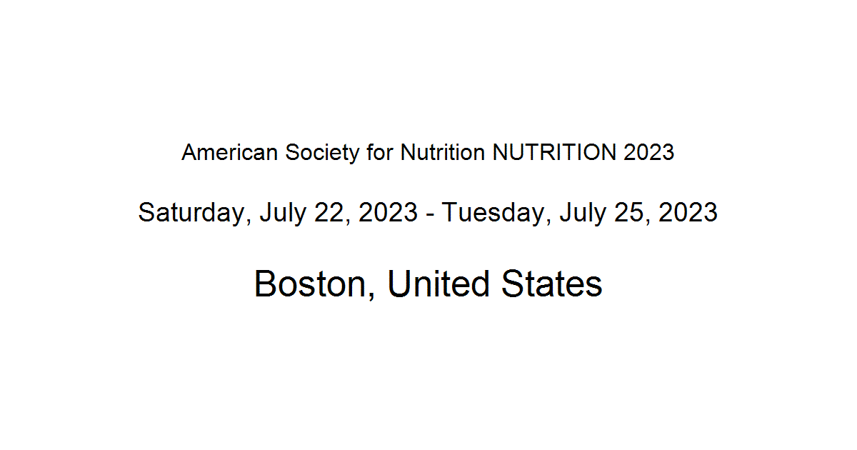 American Society for Nutrition NUTRITION 2023