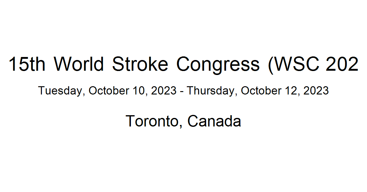 15th World Stroke Congress (WSC 2023)