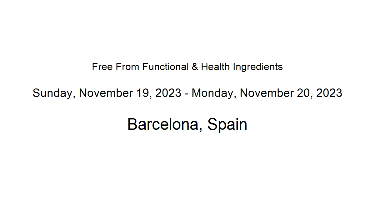 Free From Functional & Health Ingredients