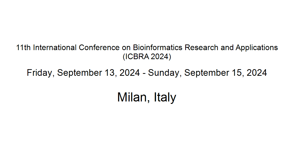 11th International Conference on Bioinformatics Research and ...