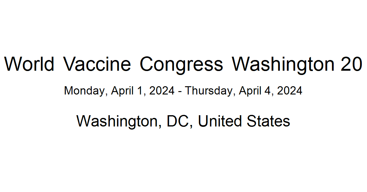 World Vaccine Congress Washington 2024